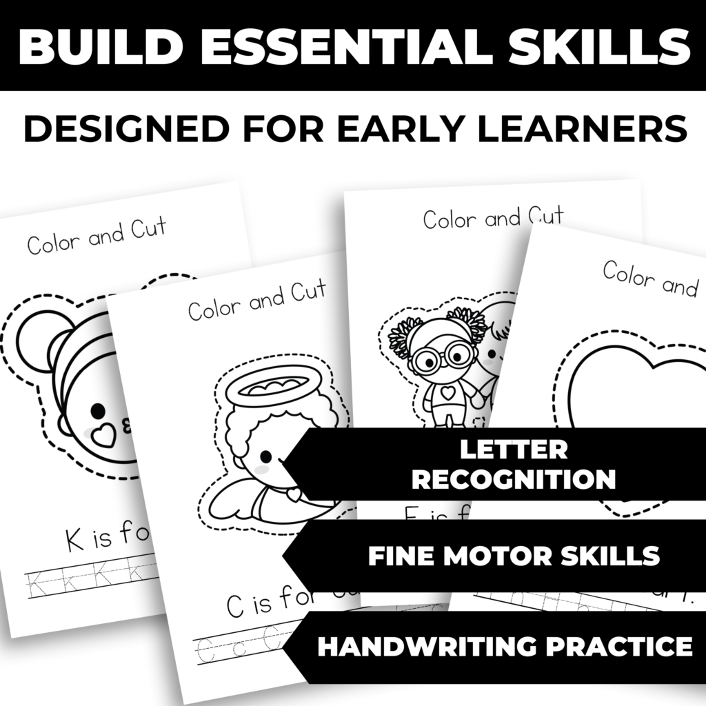 Valentine’s Day Scissor Cutting Practice – Homeschool Preschool Shop