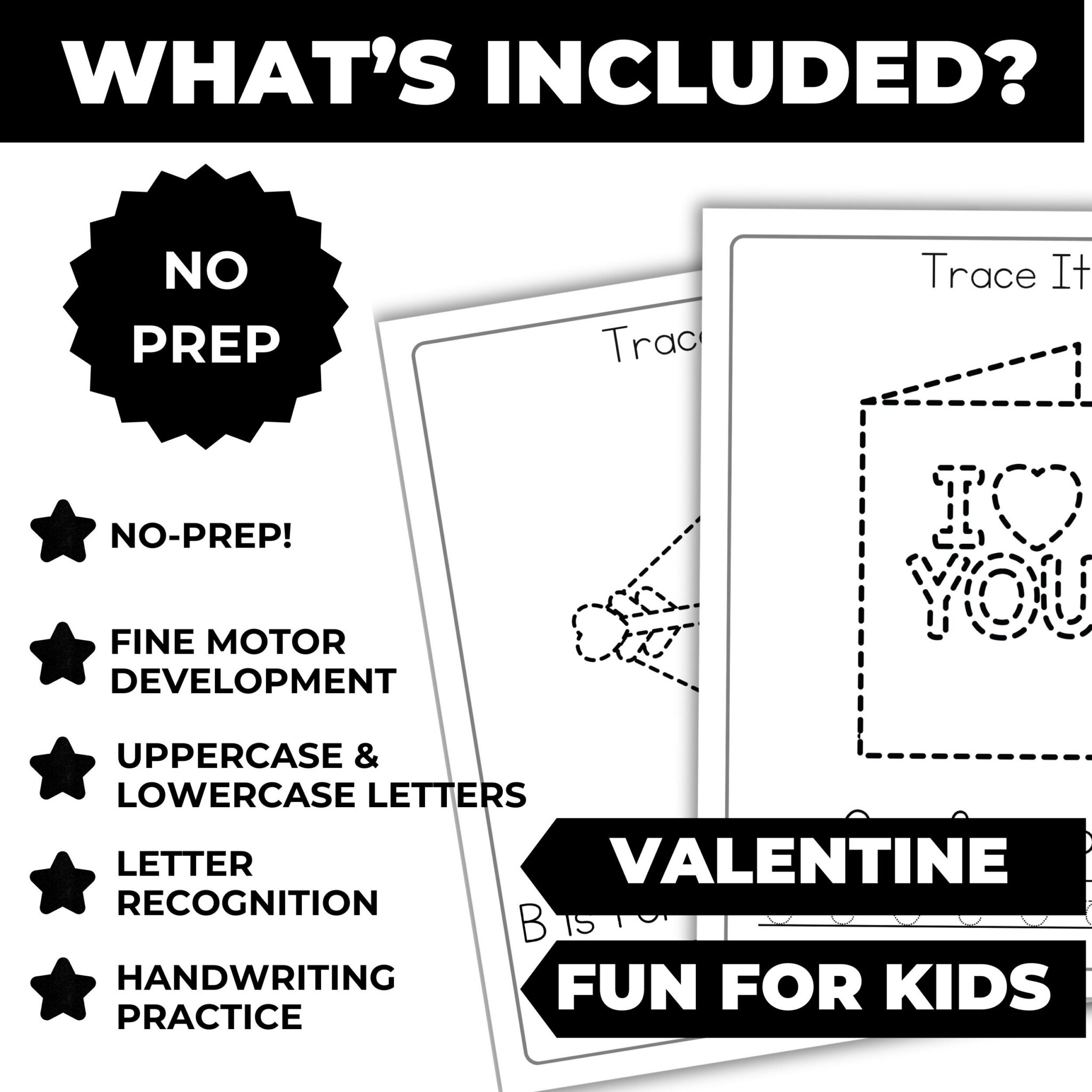 Valentine’s Day Tracing Worksheets – Homeschool Preschool Shop