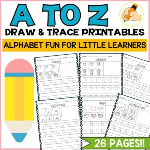 A to Z Trace and Draw Printables – Homeschool Preschool Shop