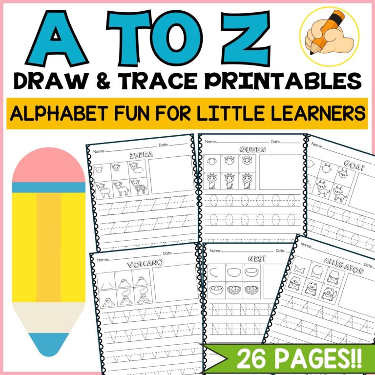 A to Z Trace and Draw Printables – Homeschool Preschool Shop