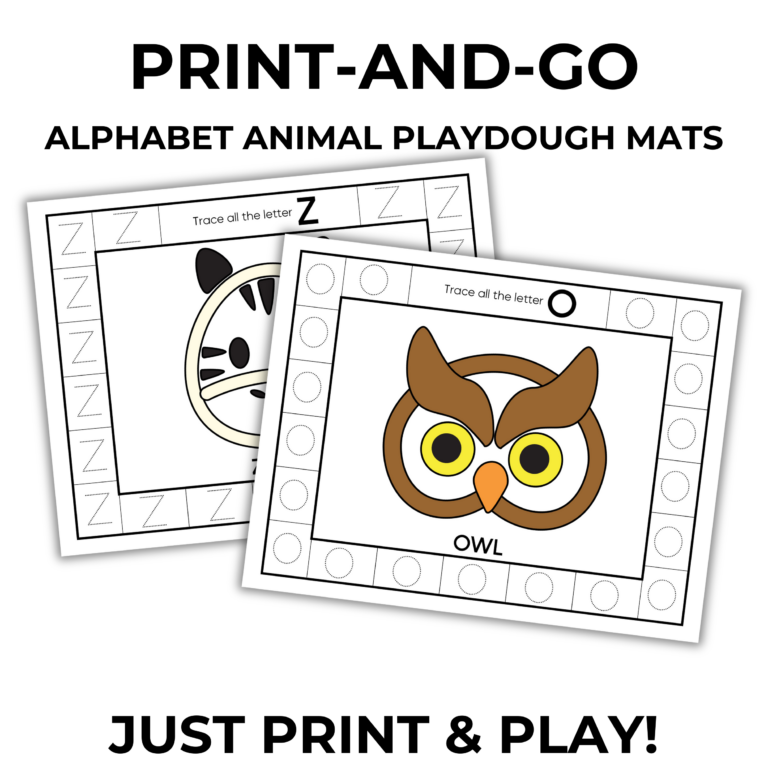 A to Z Animal Playdough Mats – Alphabet Fine Motor Printables ...