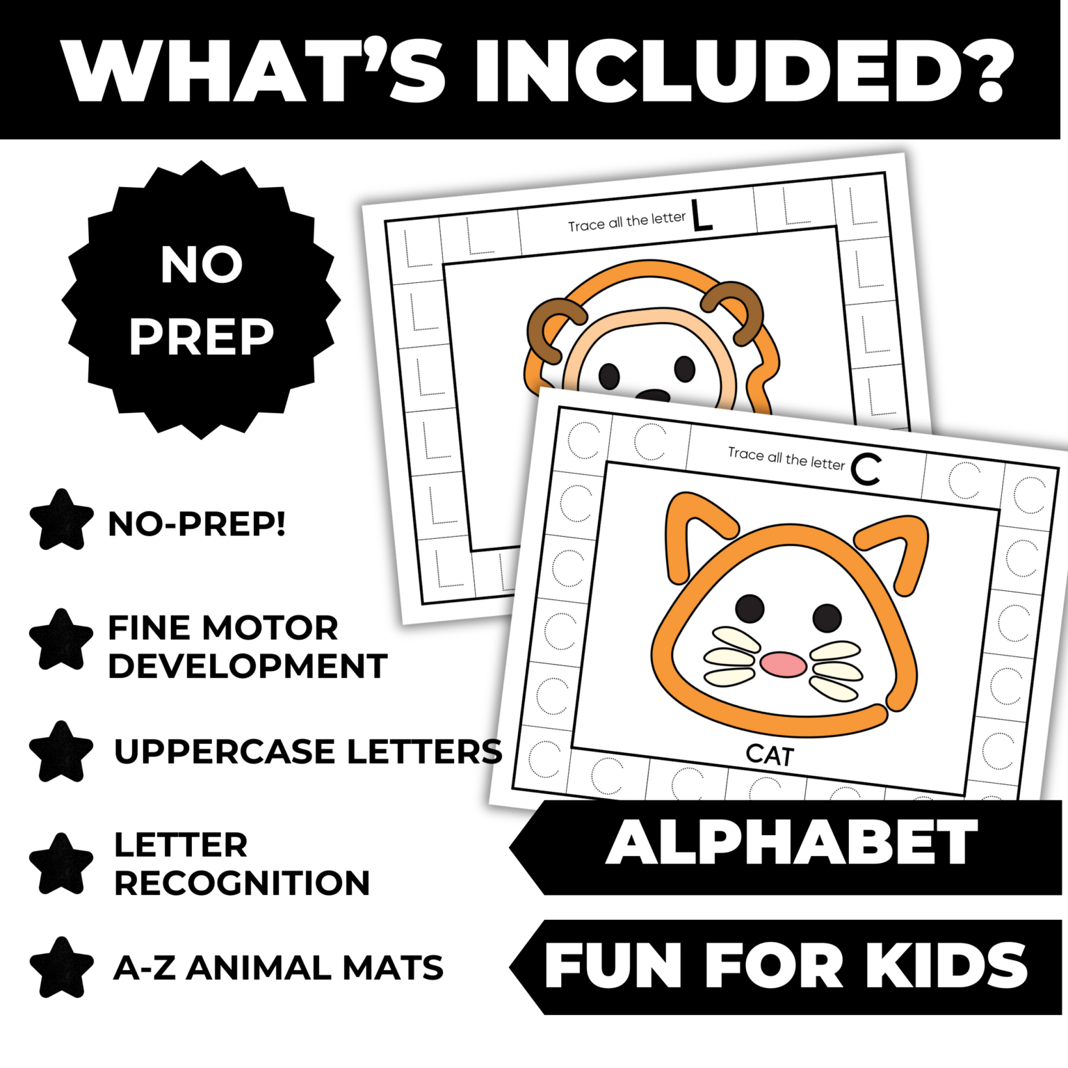 A to Z Animal Playdough Mats – Alphabet Fine Motor Printables ...