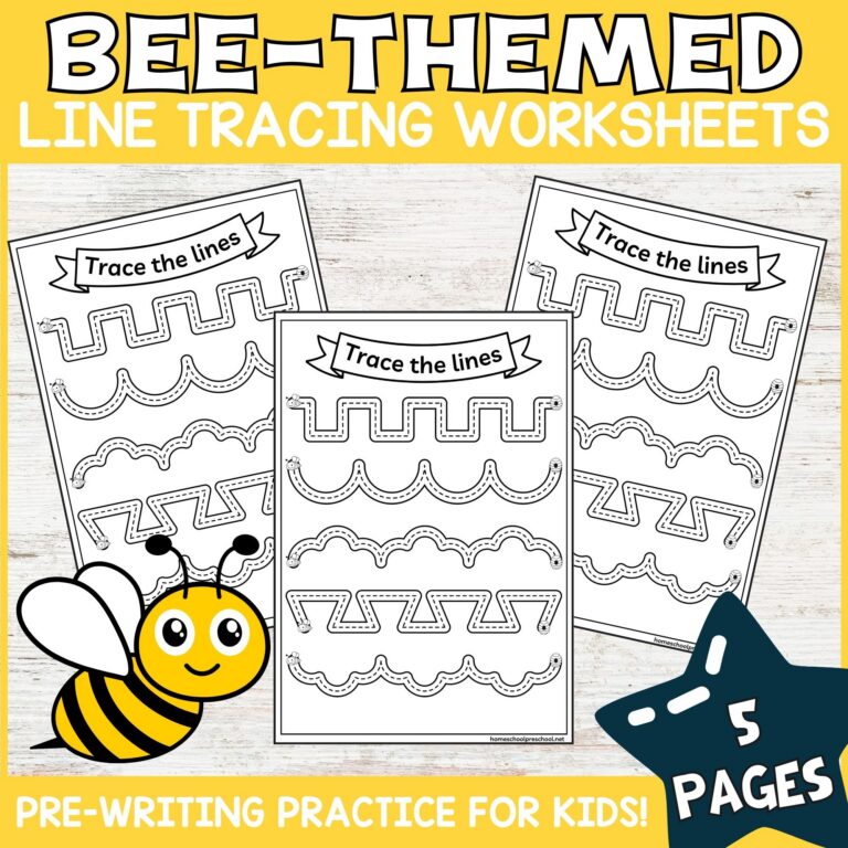 Bee Tracing Lines – Homeschool Preschool Shop