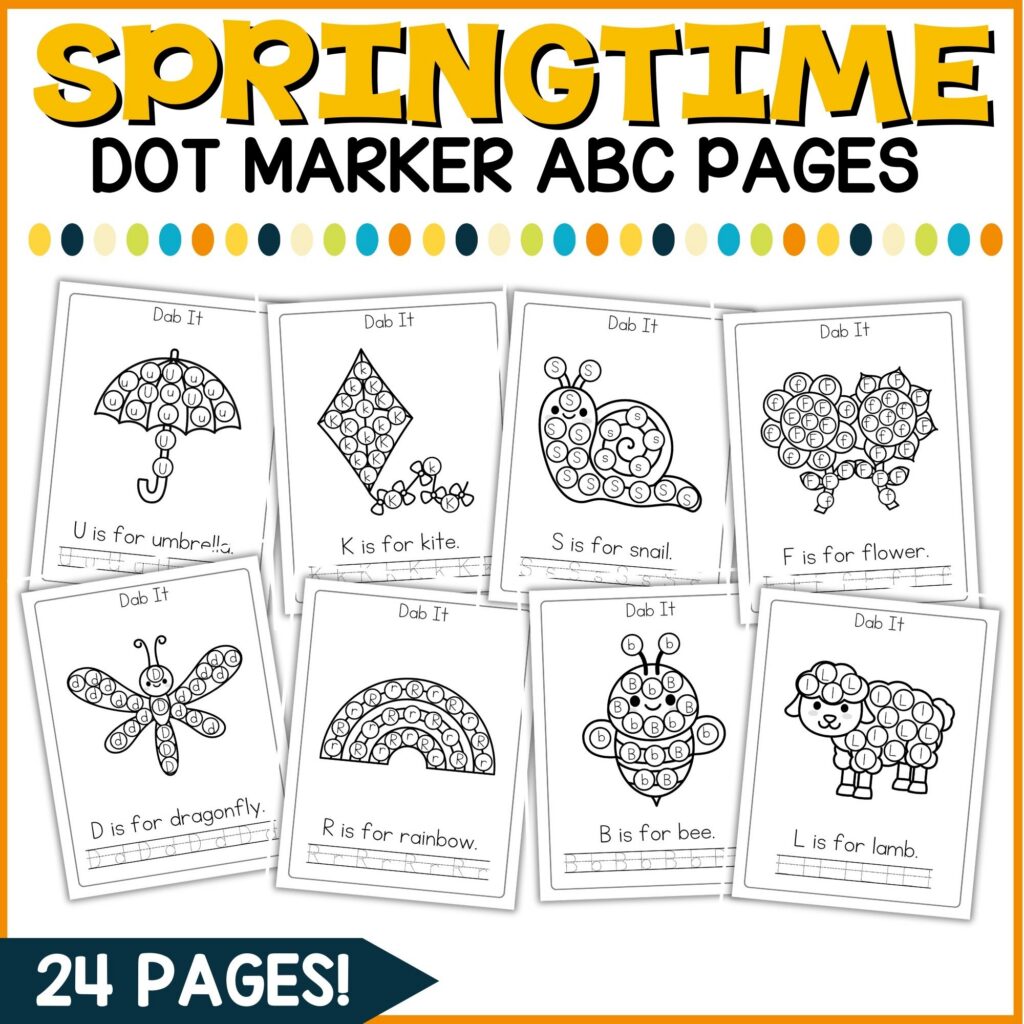 Spring Dot Marker Pages – Homeschool Preschool Shop