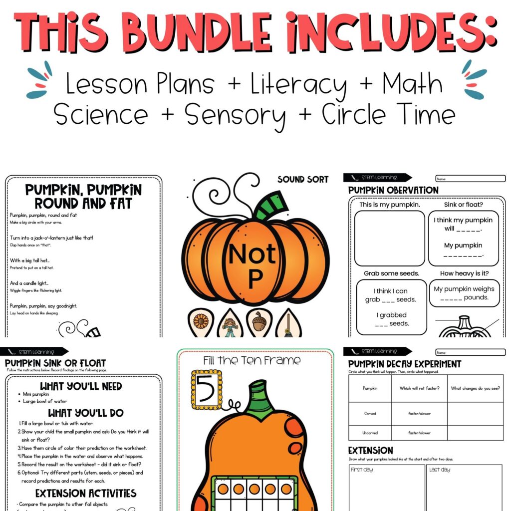 Week-Long Pumpkin Lesson Plan – Homeschool Preschool Shop