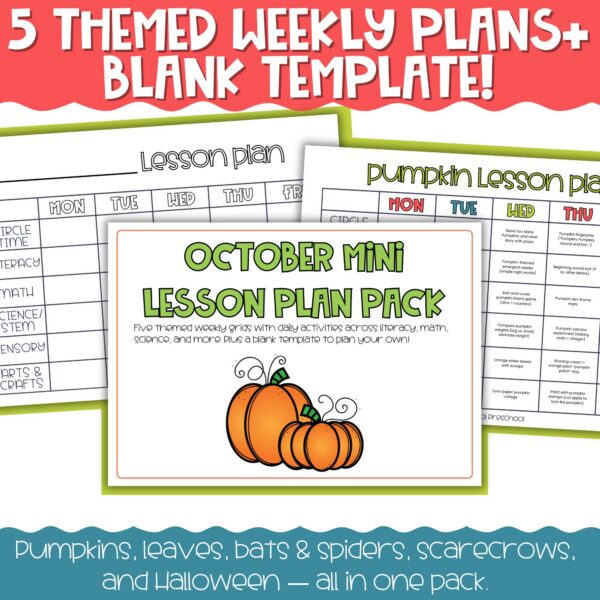 October Mini Lesson Plan Pack – Homeschool Preschool Shop