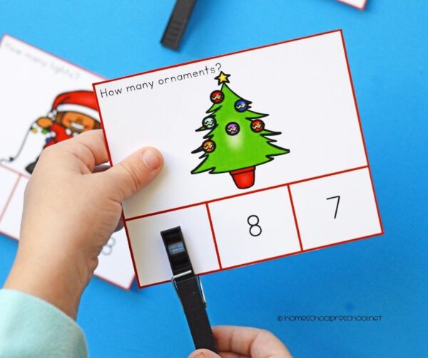 Christmas Count and Clip Cards – Homeschool Preschool Shop