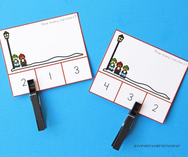 Christmas Count and Clip Cards – Homeschool Preschool Shop