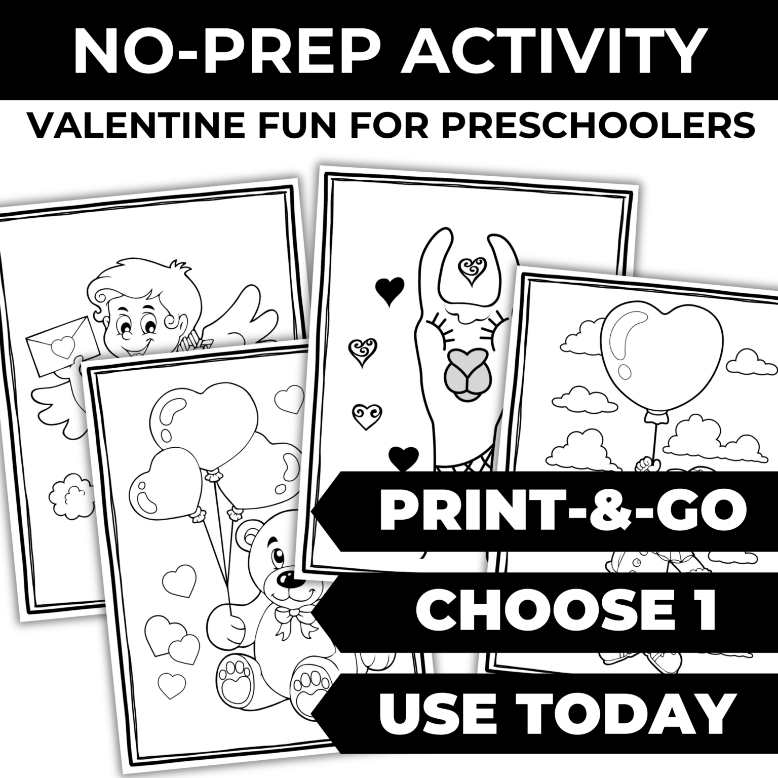 Valentine Coloring Pages for Preschool – Homeschool Preschool Shop