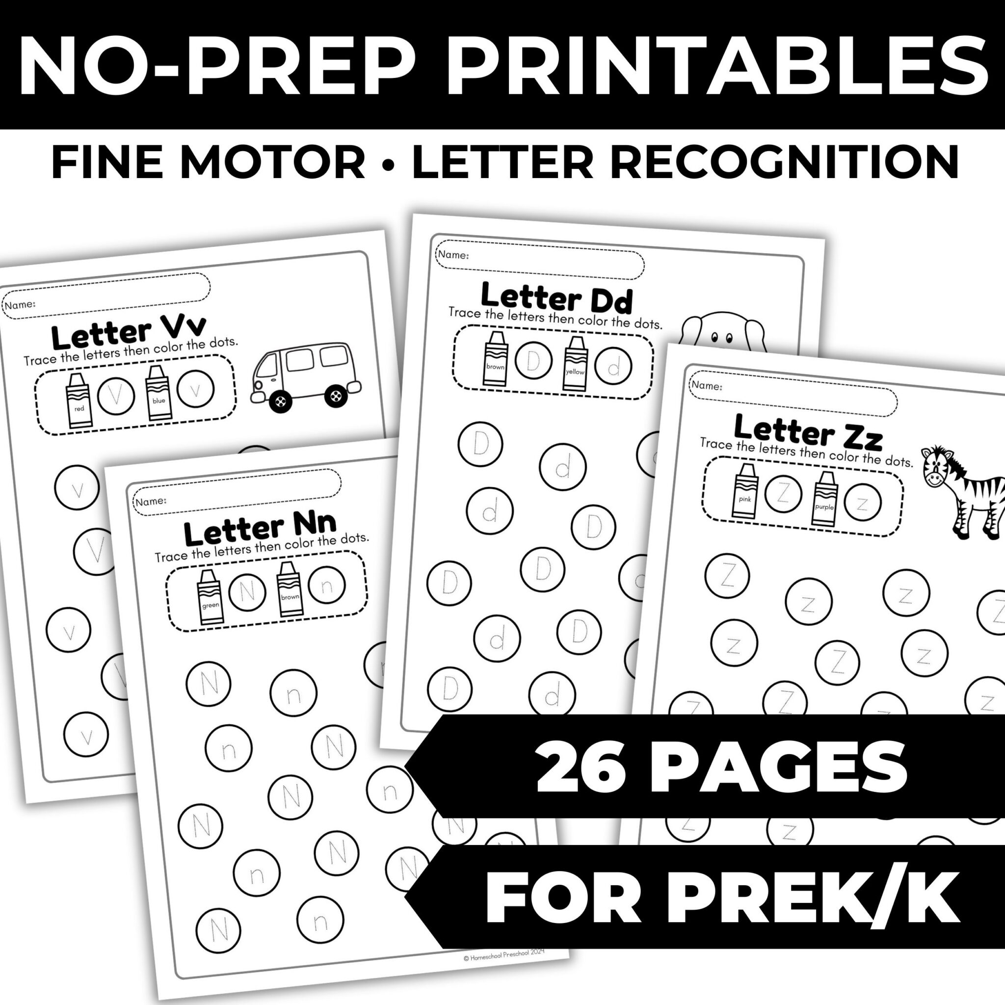 Dot Marker Alphabet Worksheets – Homeschool Preschool Shop