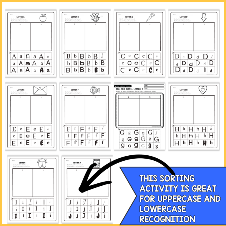 Alphabet Cut & Paste Worksheets – Homeschool Preschool Shop