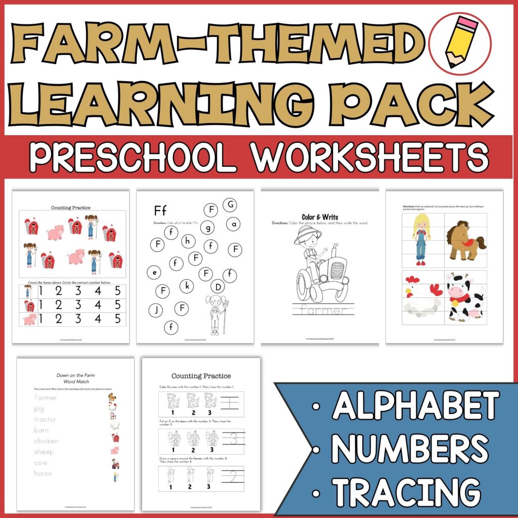 Farm Preschool Printable Pack – Homeschool Preschool Shop