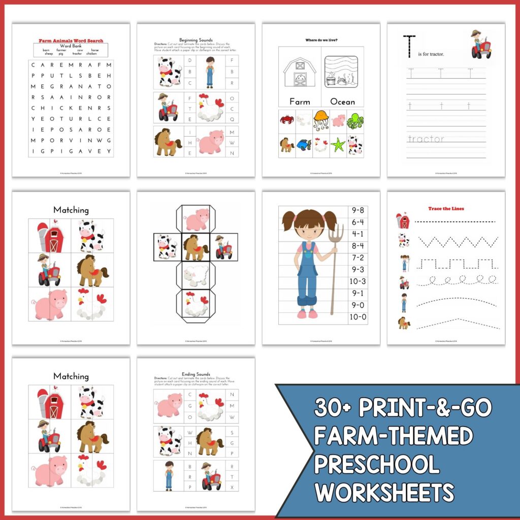 Farm Preschool Printable Pack – Homeschool Preschool Shop
